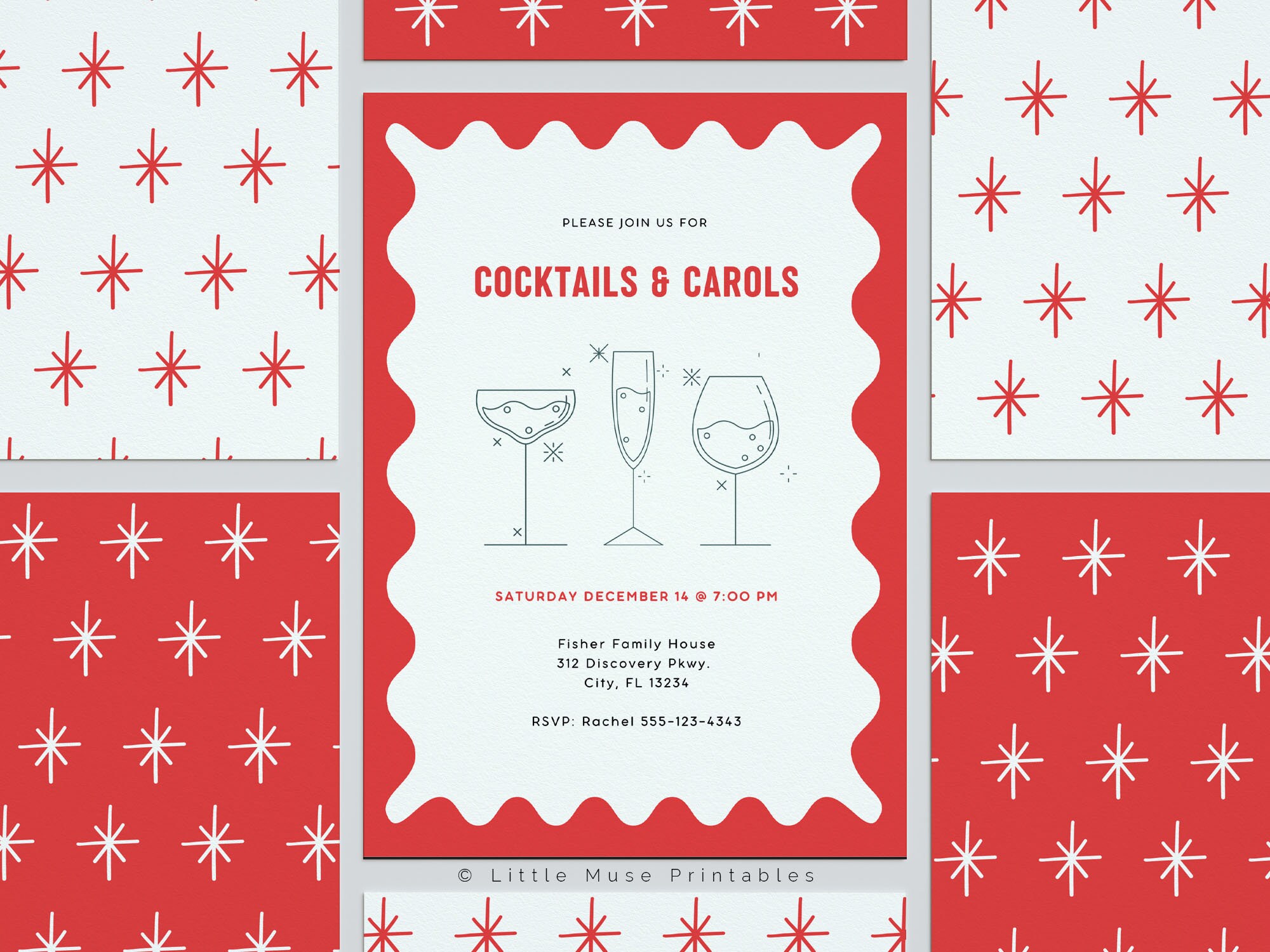 Cocktails and Carols Christmas Party Invitation Template (canva ...