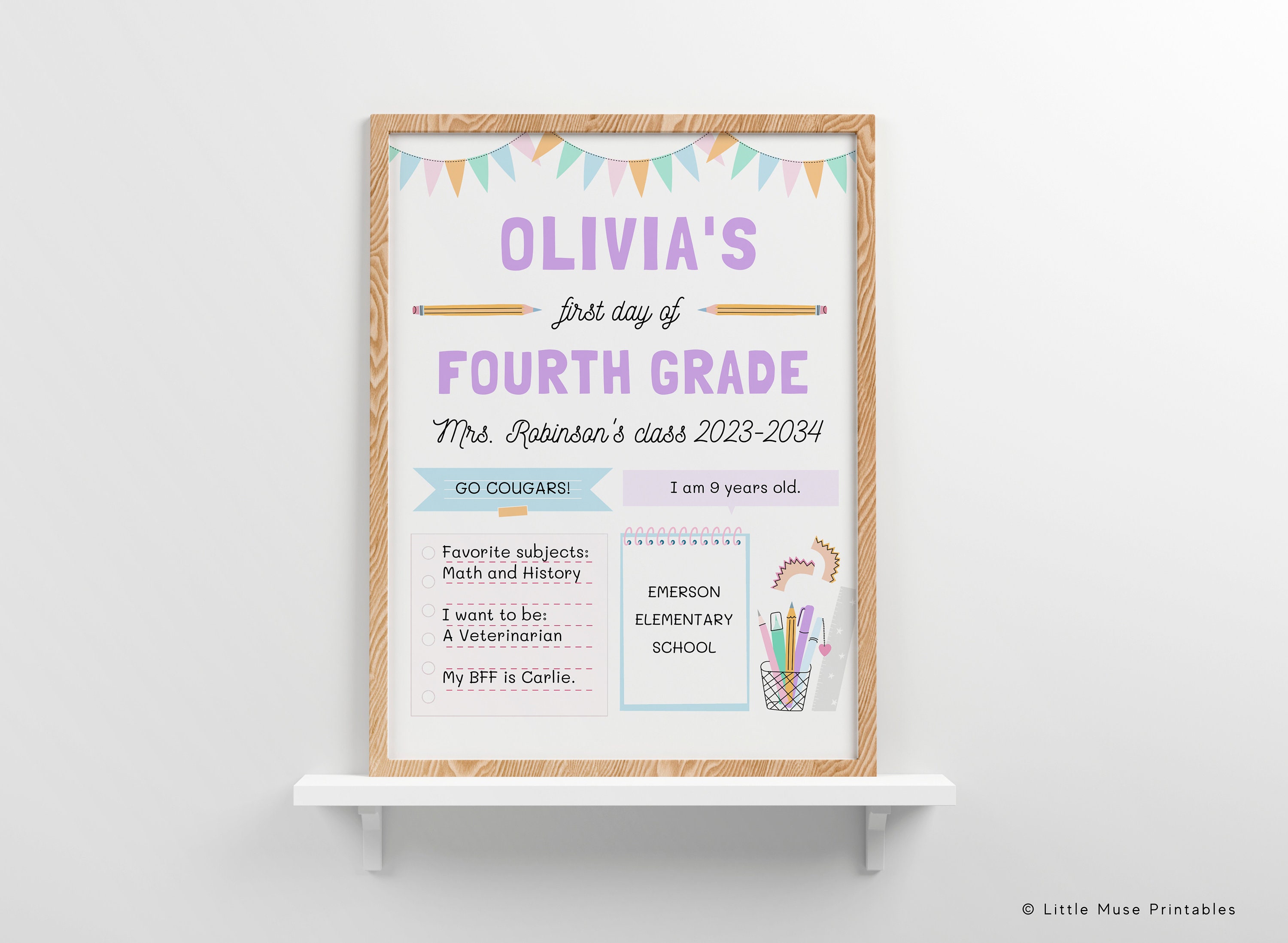 Editable First Day of School Sign: Canva Template (digital Download) - Etsy
