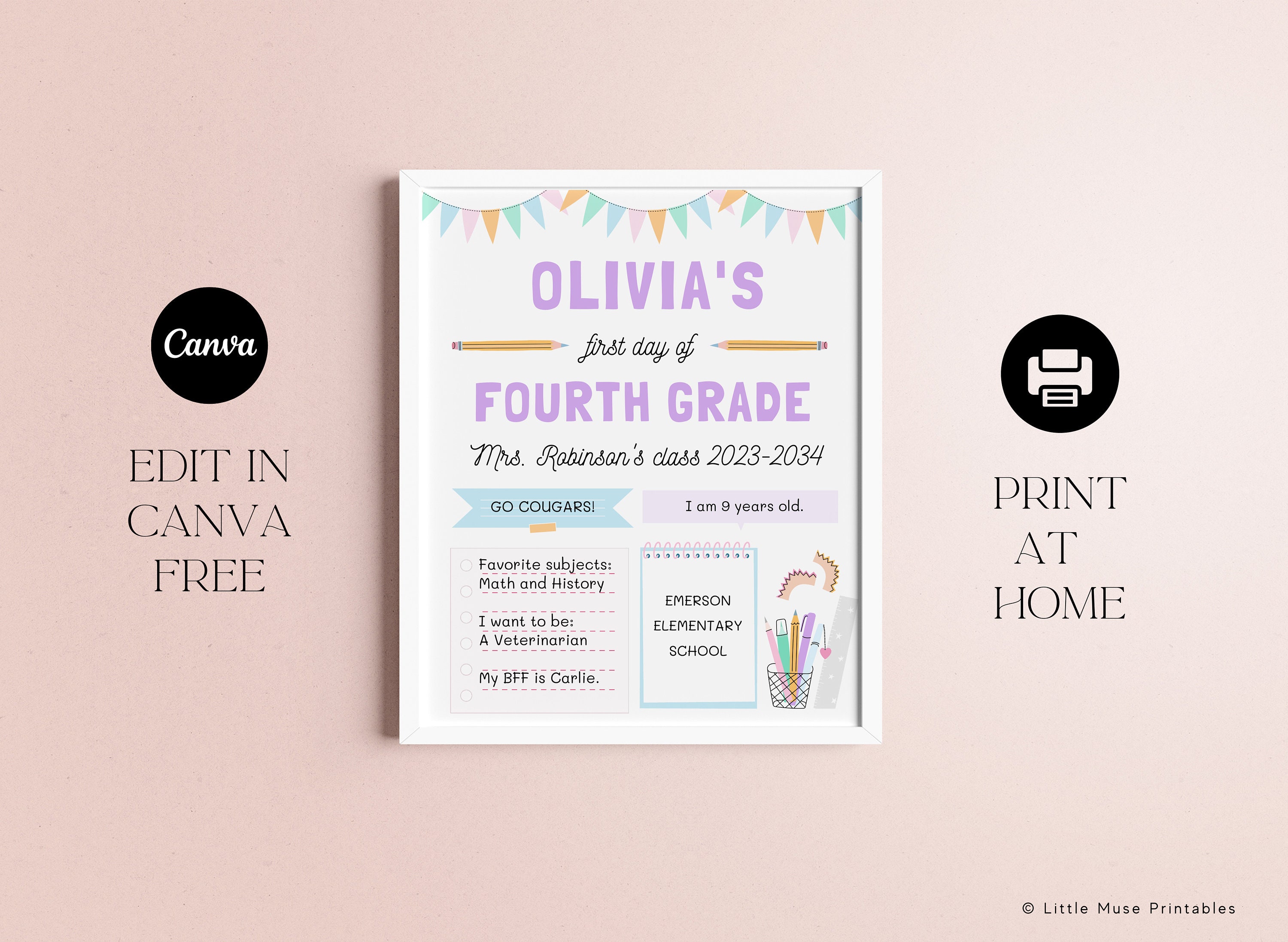 Editable First Day of School Sign, Printable First Day of School ...