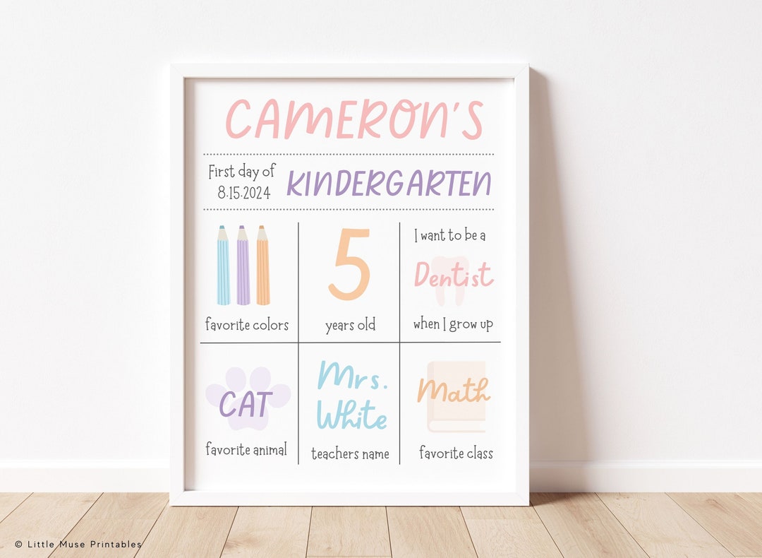 First Day of School Sign: Printable Canva Template (8x10) (digital ...