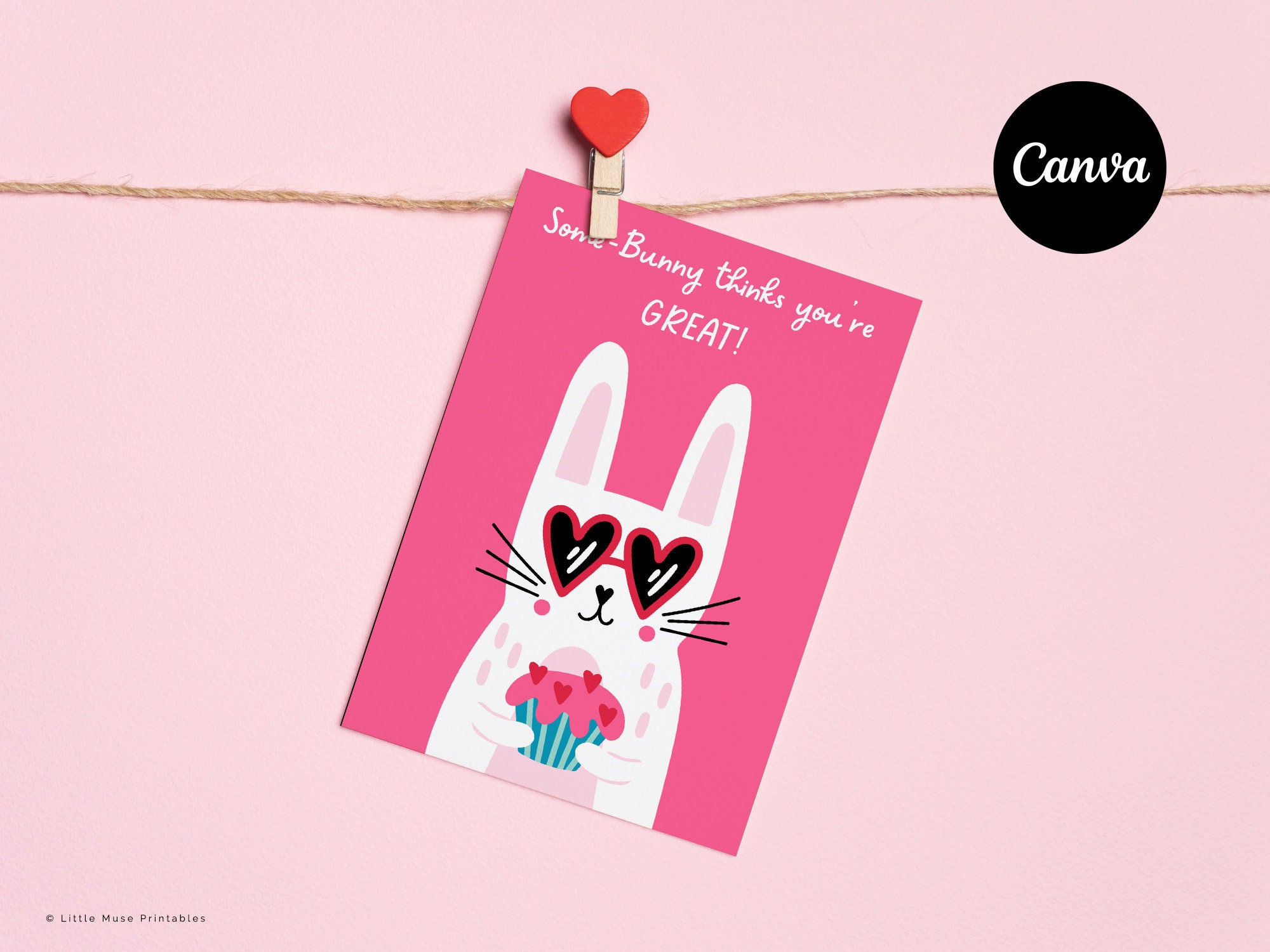 Printable Animal Valentine's Day Cards for School: Canva Template ...