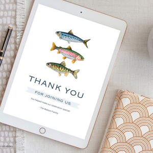 Fly Fishing Birthday Thank You Card for Canva, Fishing Birthday Thank ...