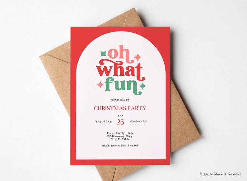 Christmas Party Invitation - Oh What Fun Christmas Party Invite ...