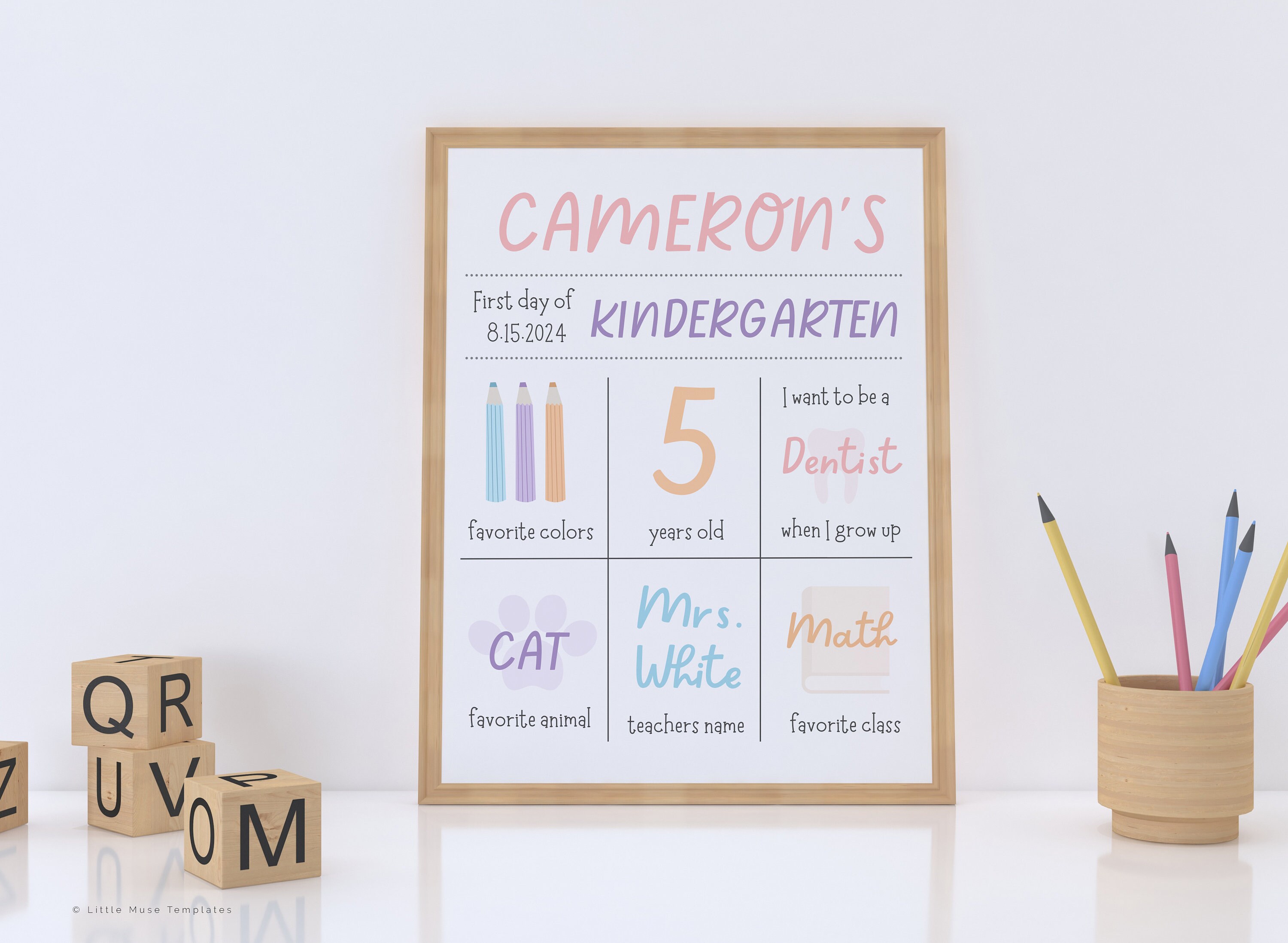 First Day of School Sign: Printable Canva Template (8x10) (digital ...