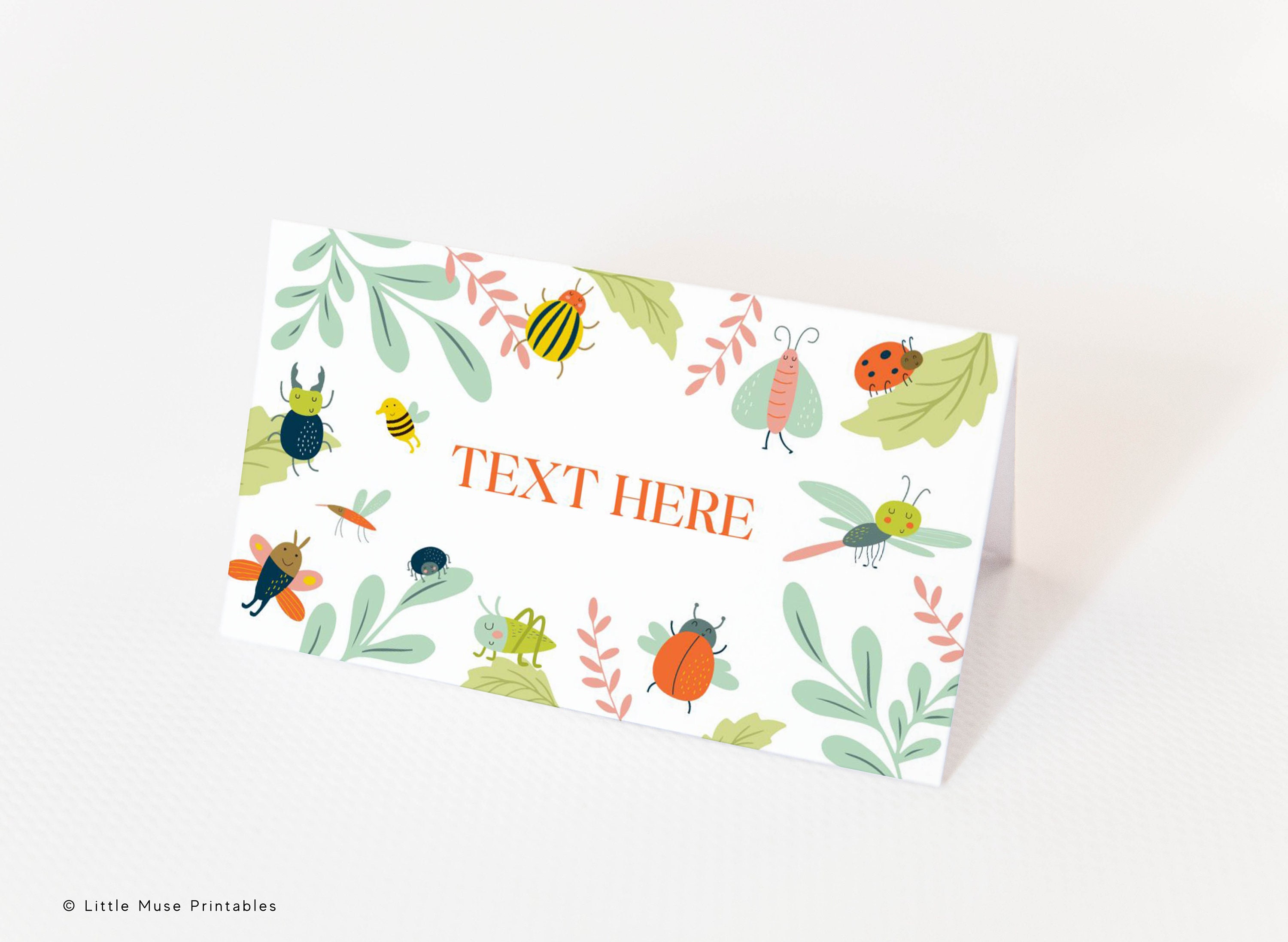 Bug Birthday Party Food Tent for Canva, Cute Bug Birthday Party Theme ...