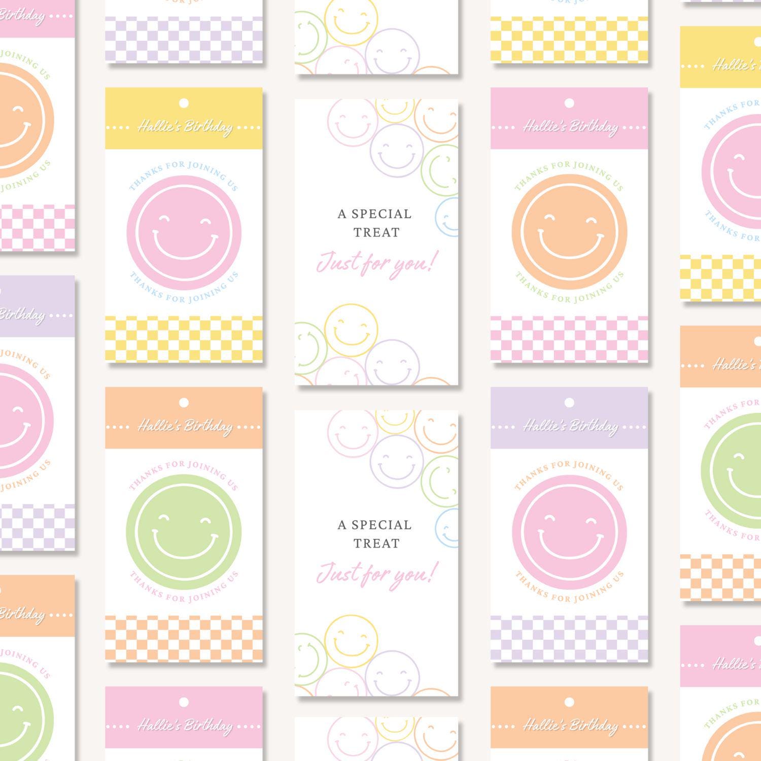 Editable Smiley Face Sticker Template: Printable Cupcake Toppers ...