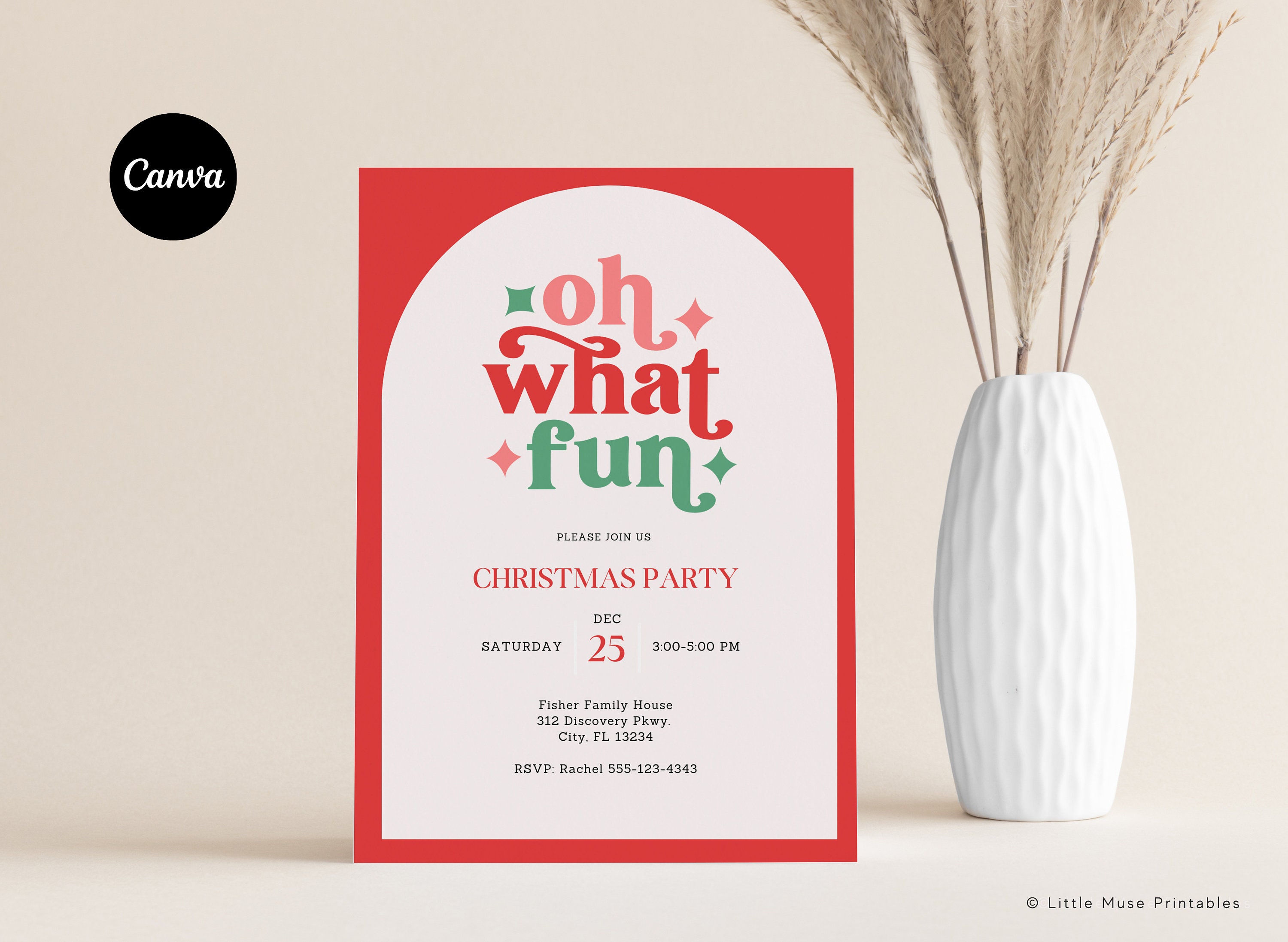 Christmas Party Invitation - Oh What Fun Christmas Party Invite ...