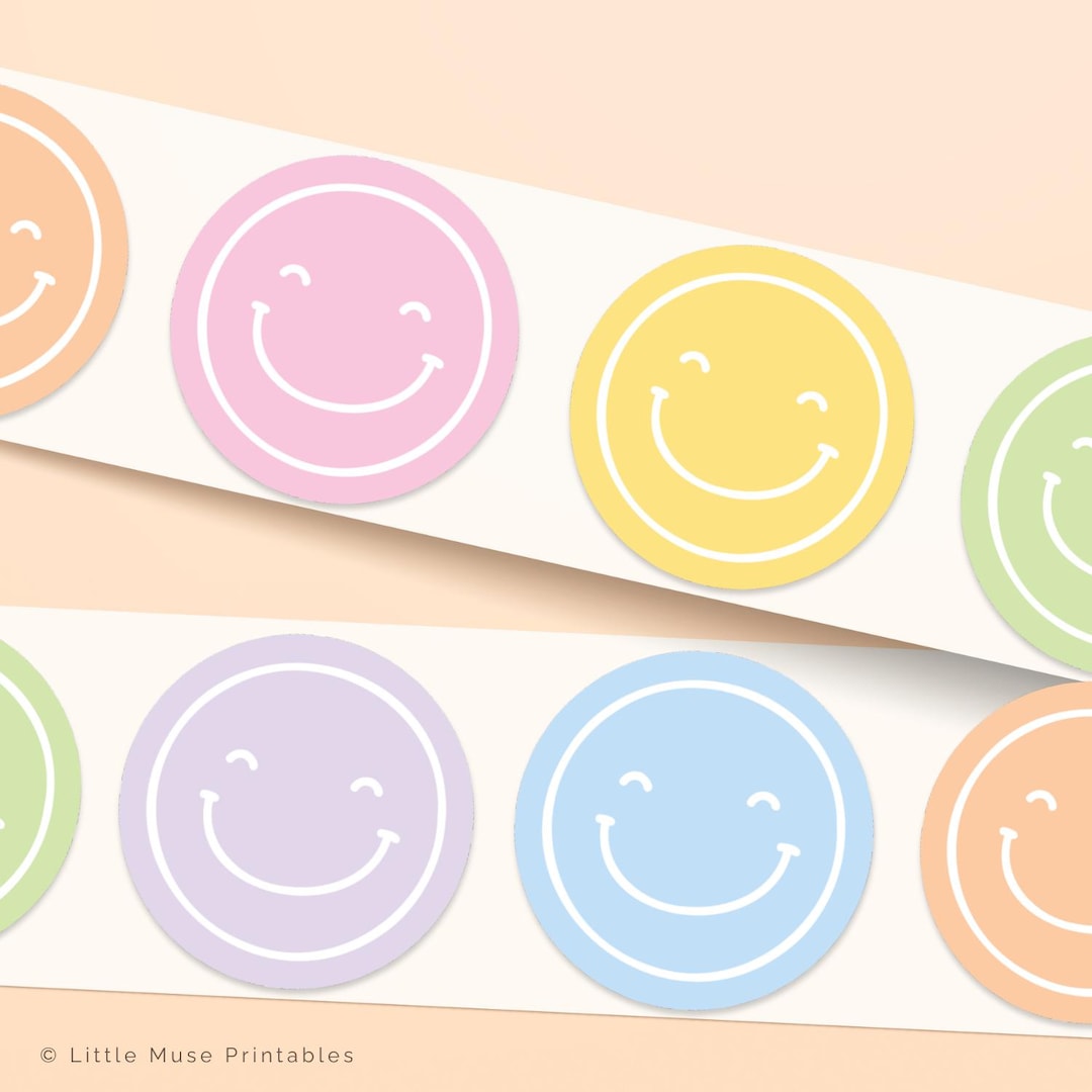 Editable Smiley Face Sticker Template: Printable Cupcake Toppers ...
