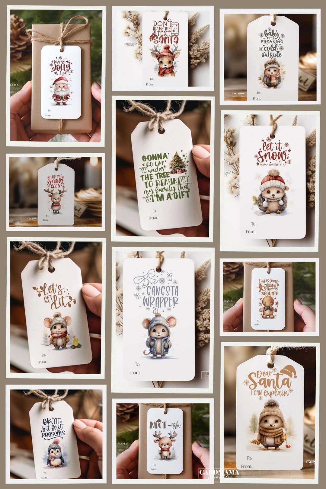 Printable Christmas Gift Tags Funny, Gift Tag Christmas Customizable ...