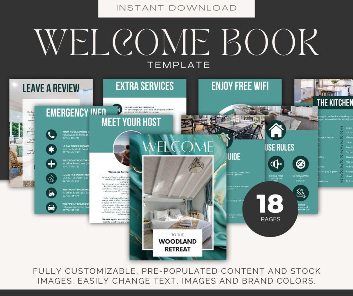 Airbnb Guest Guide, Editable Welcome Book Template, Digital House ...