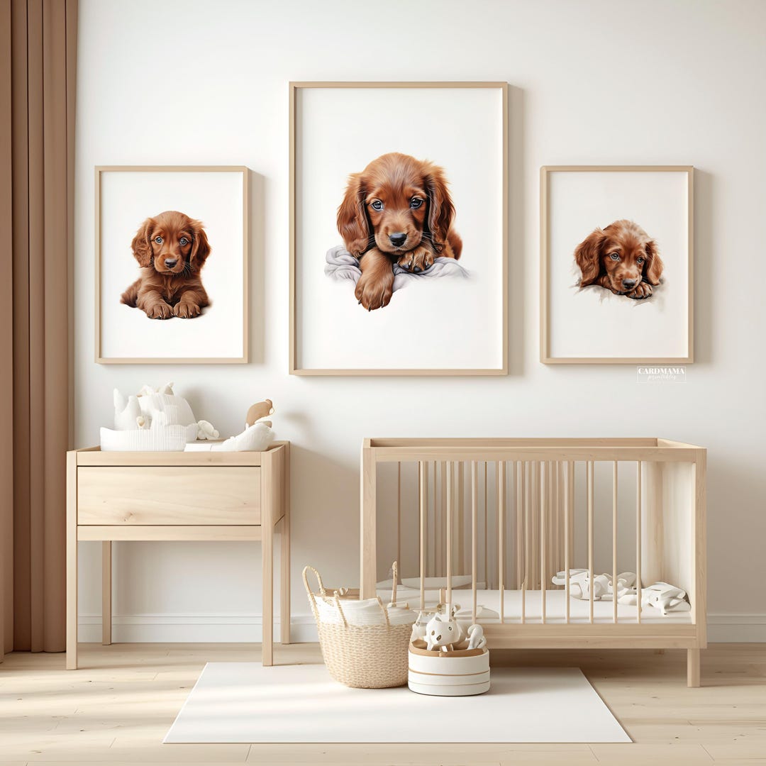 Vintage Irish Setter Print: Farmhouse Dog Wall Art, Dogs Themed Wall ...