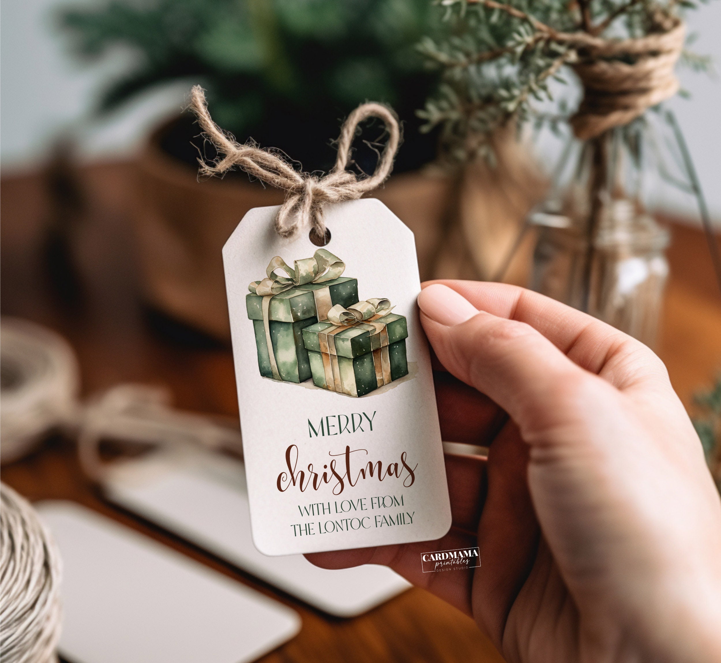 Christmas Printable Gift Tags, Holiday Tags, Downloadable Christmas ...