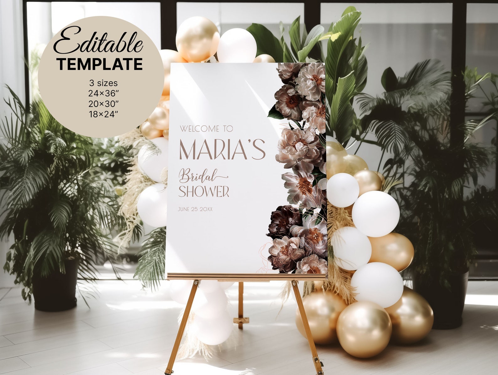 Peony Bridal Shower Welcome Sign, Bridal Shower Welcome Sign ...