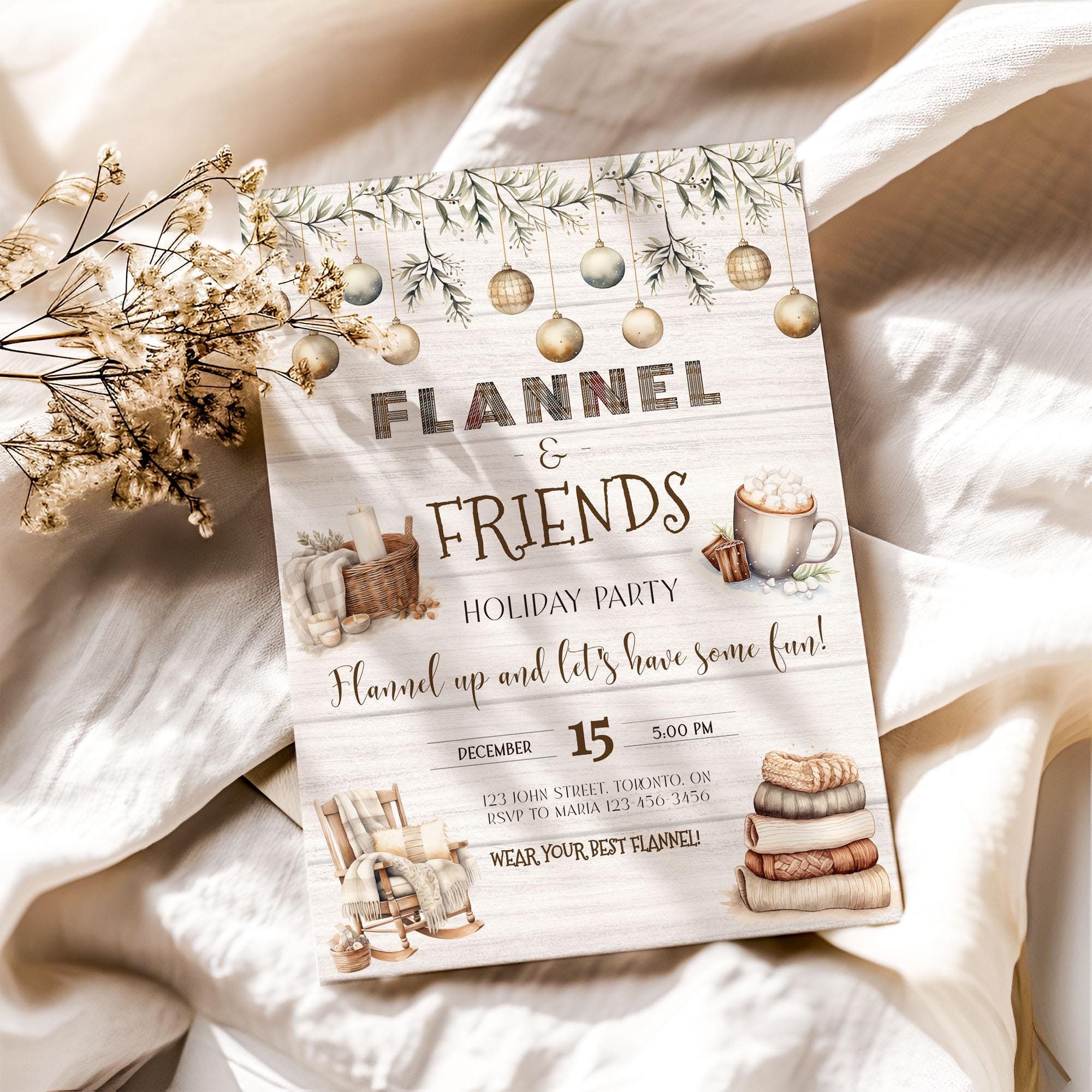 Flannel and Friends Christmas Invitation, Flannel and Friends Invite ...