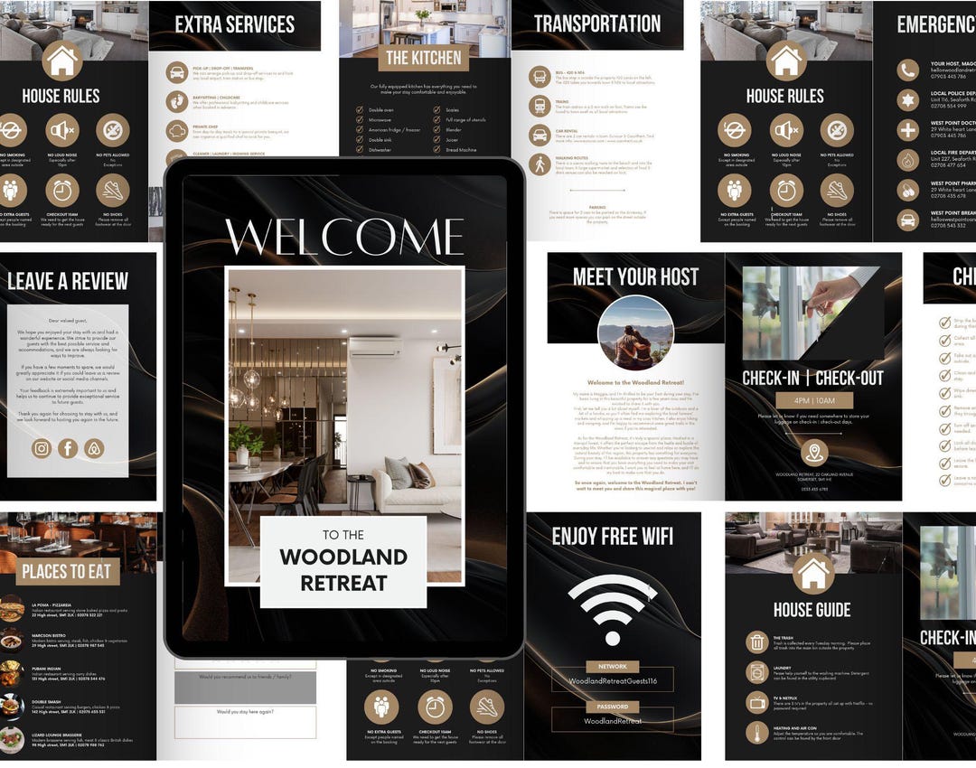 Airbnb Host Bundle Template Welcome Book Binder, Airbnb Welcome Book ...