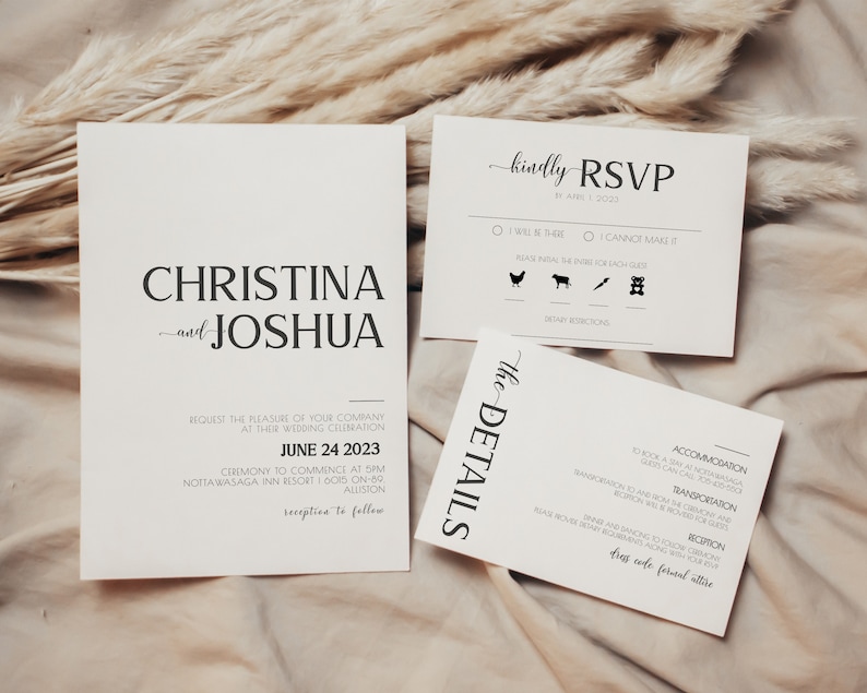 Wedding Invitations With Menu Options Meal Choice Card for Wedding ...