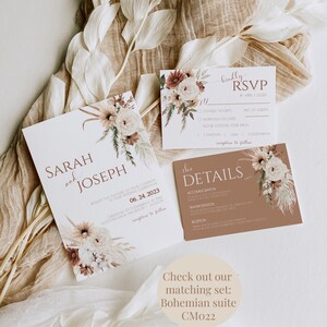 Boho Wedding Program | Editable Template | Printable Order of Service ...