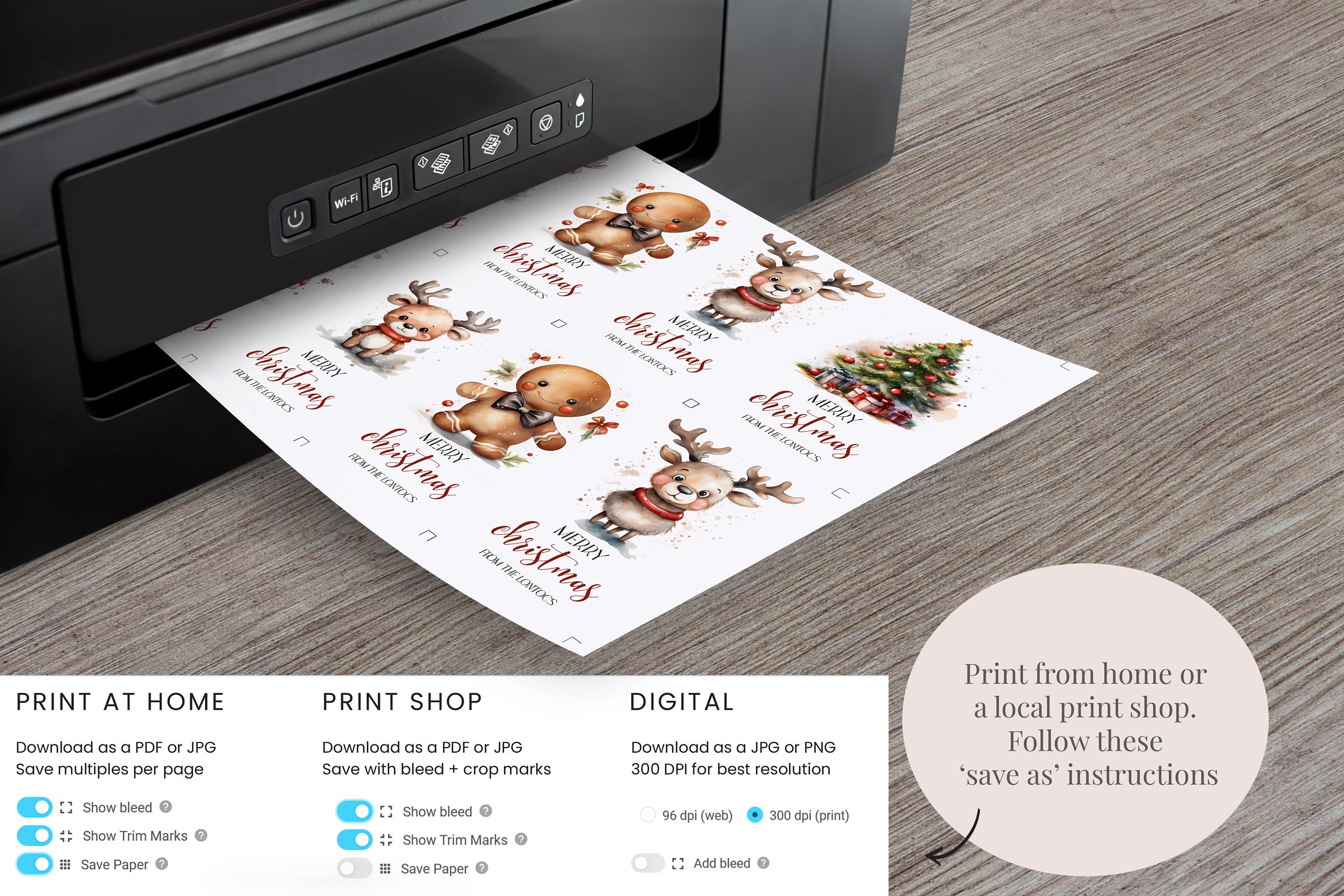 Christmas Gift Tags Printable Download Holiday Gift Tag Christmas Gift ...