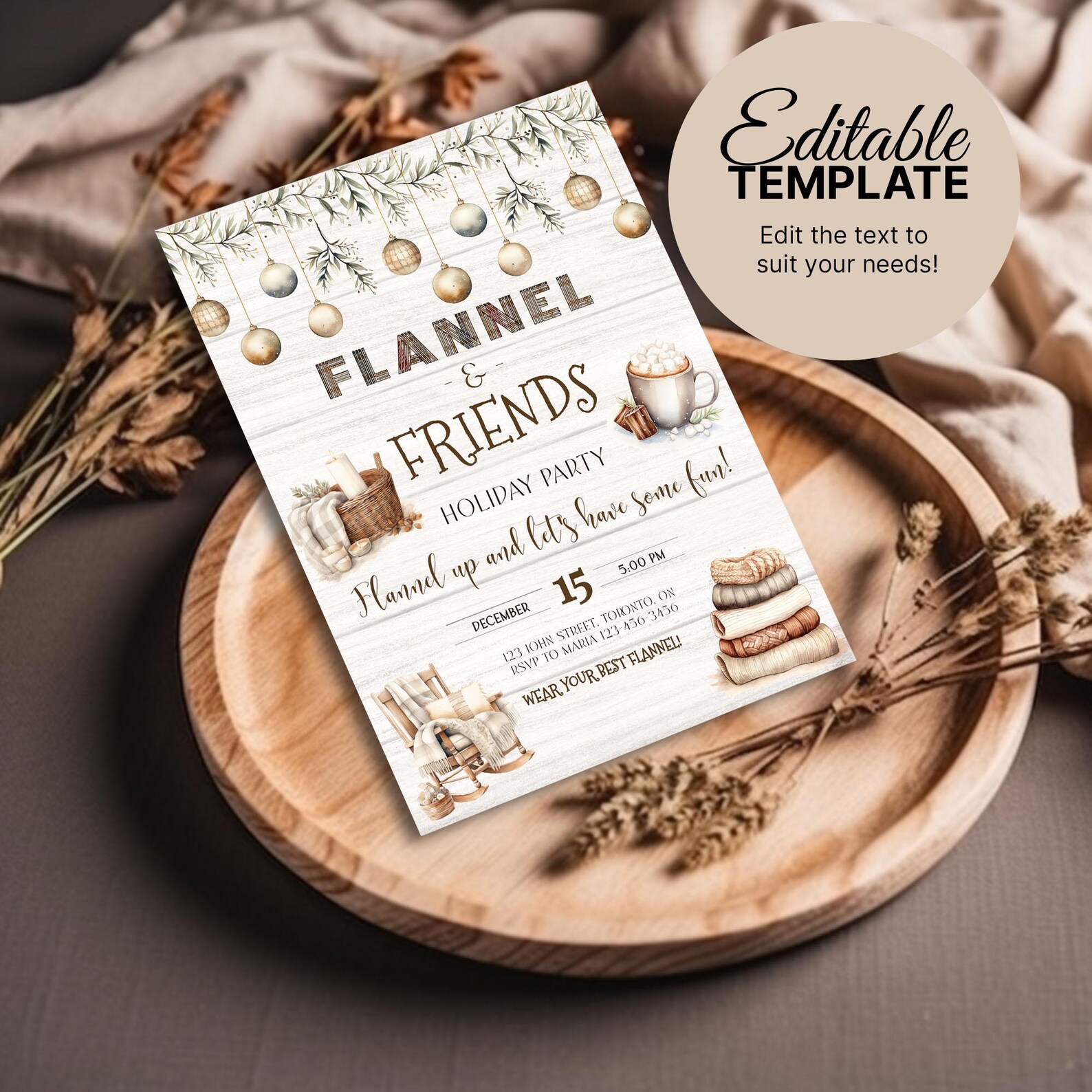 Flannel and Friends Christmas Invitation, Flannel and Friends Invite ...