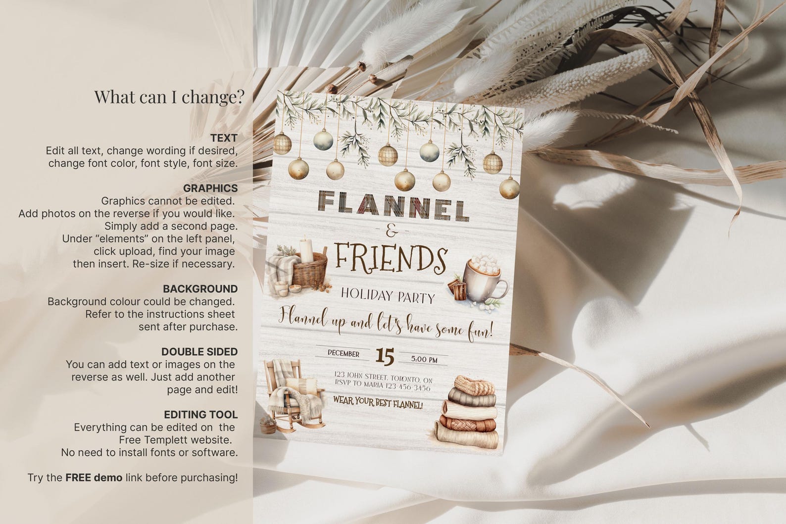 Flannel and Friends Christmas Invitation, Flannel and Friends Invite ...