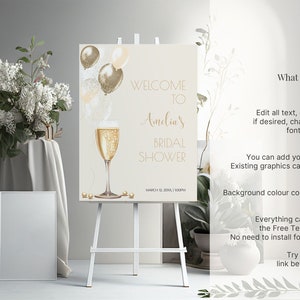 Pearls and Prosecco Welcome Sign, Wedding Shower Welcome Sign Prosecco ...