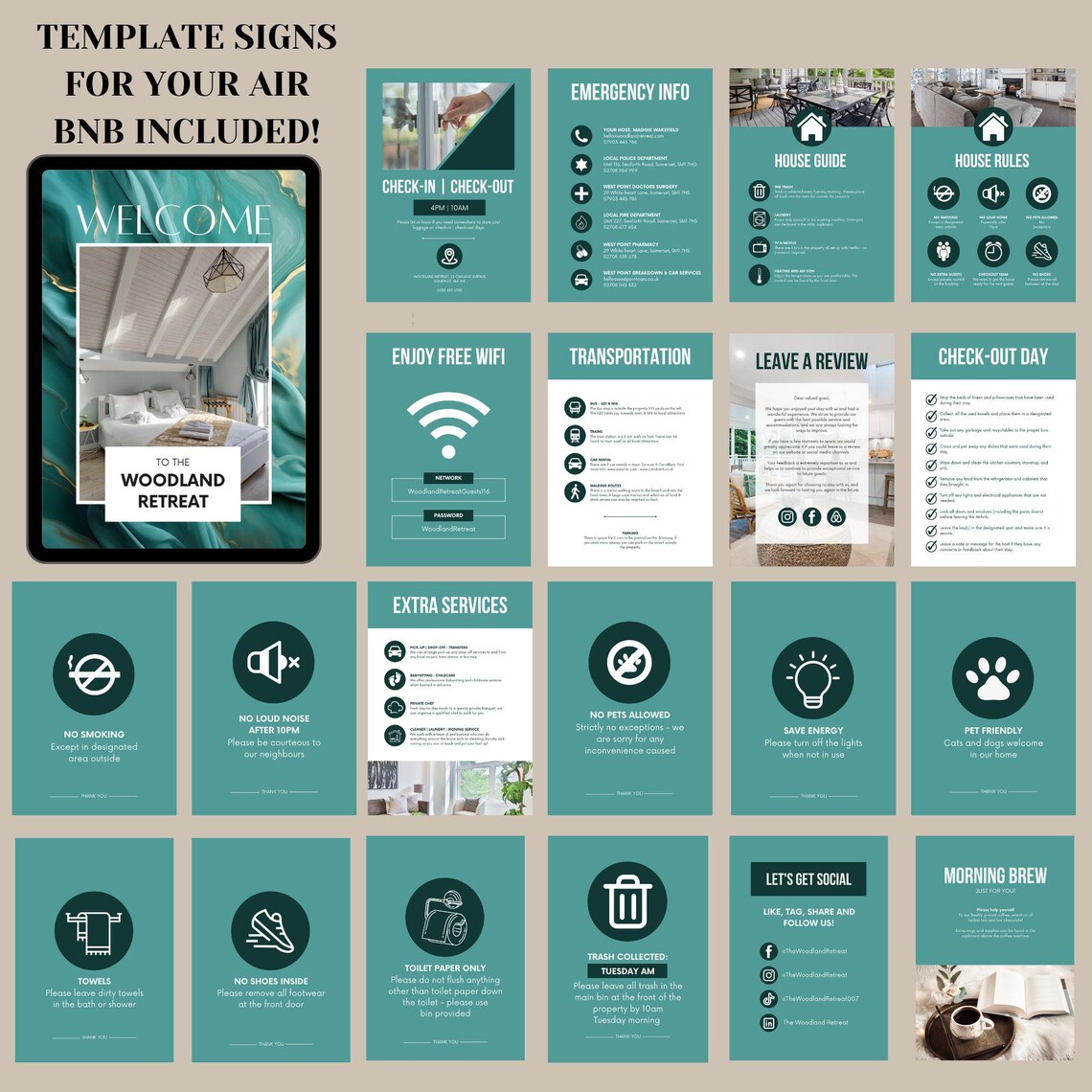 Airbnb Guest Guide, Editable Welcome Book Template, Digital House ...