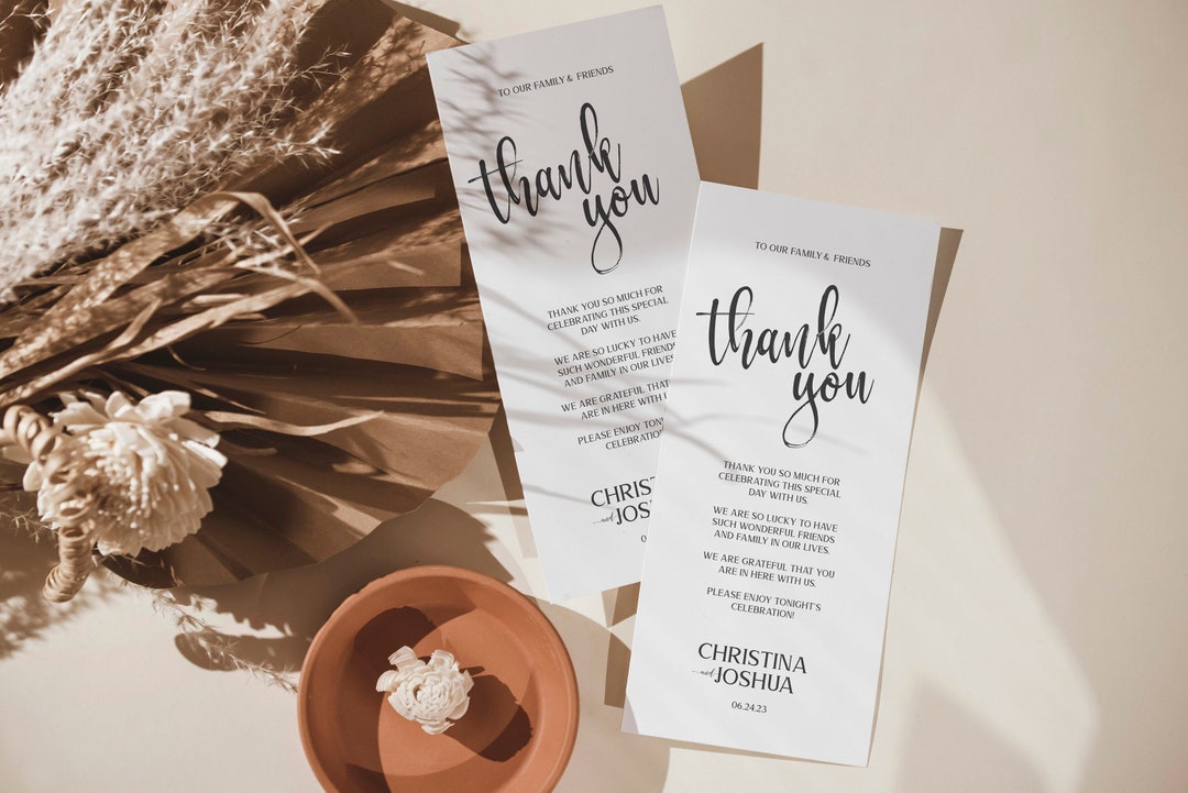 Thank You Notes for Wedding Plate | Wedding Guest Thank You Notes ...