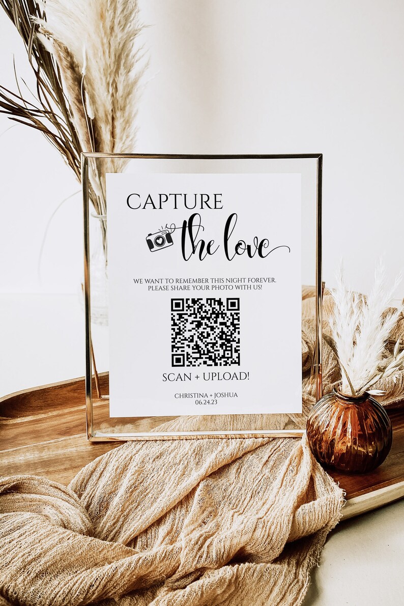 QR Code for Photo Sharing Wedding QR Code Sign Wedding Photos Photo ...