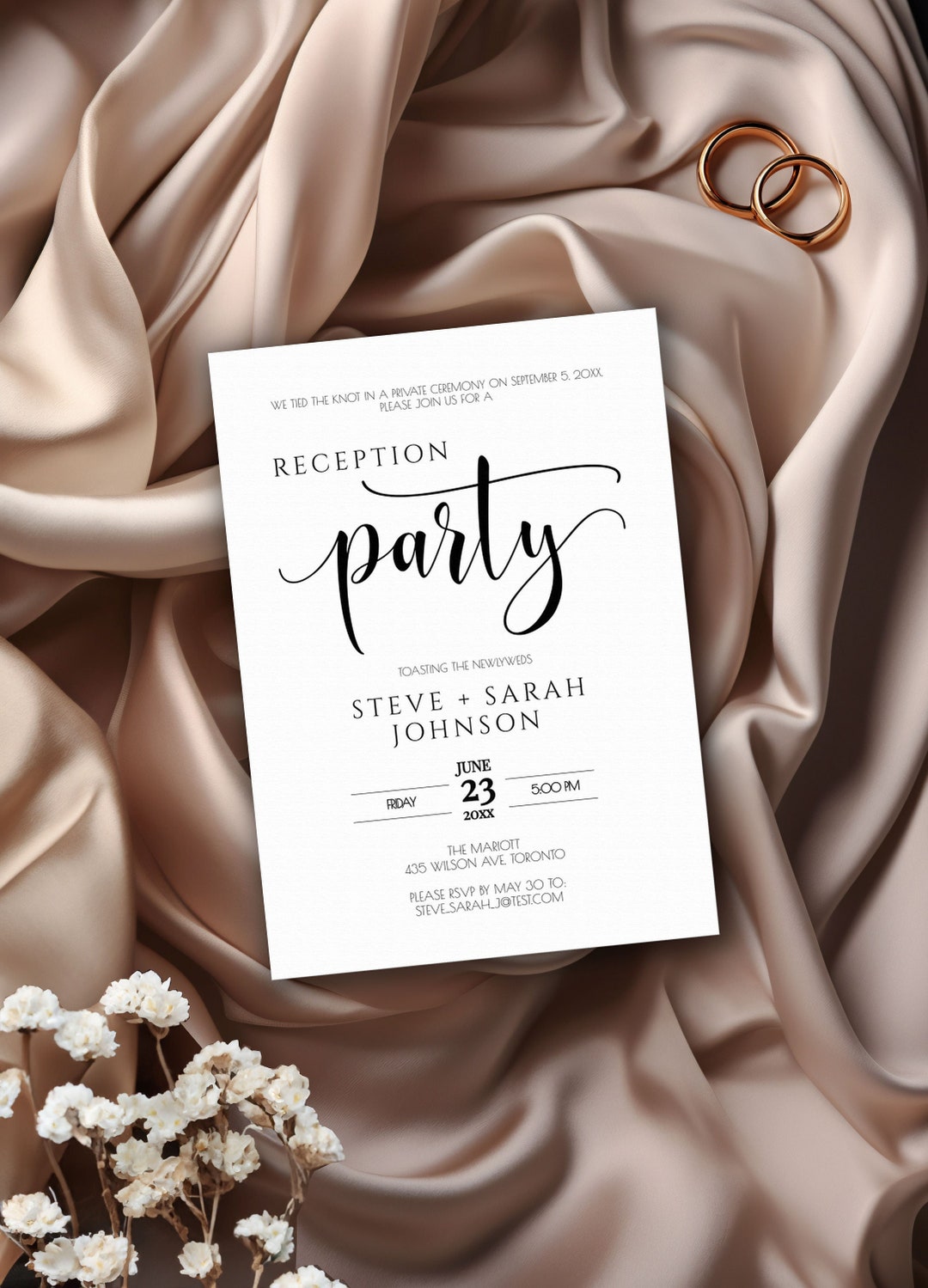 Wedding Reception Only Invitations | Printable Elopement After Party ...