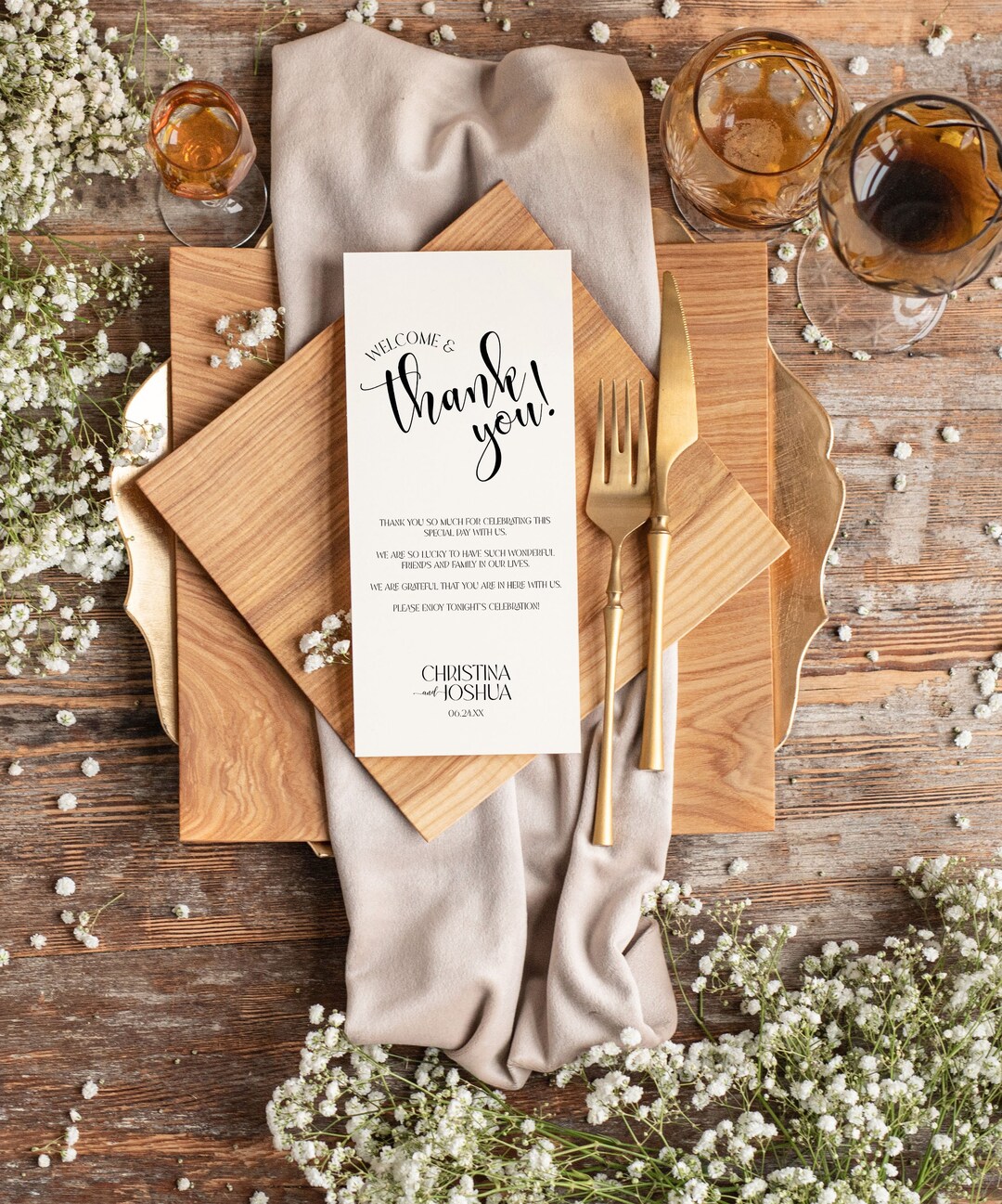 Welcome and Thank You Table Cards, Welcome Note, Welcome Letter, Place ...