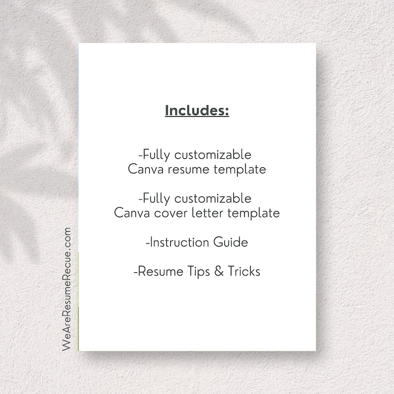 Resume & Cover Letter Template | Canva Template | Customizable | 1 Page ...