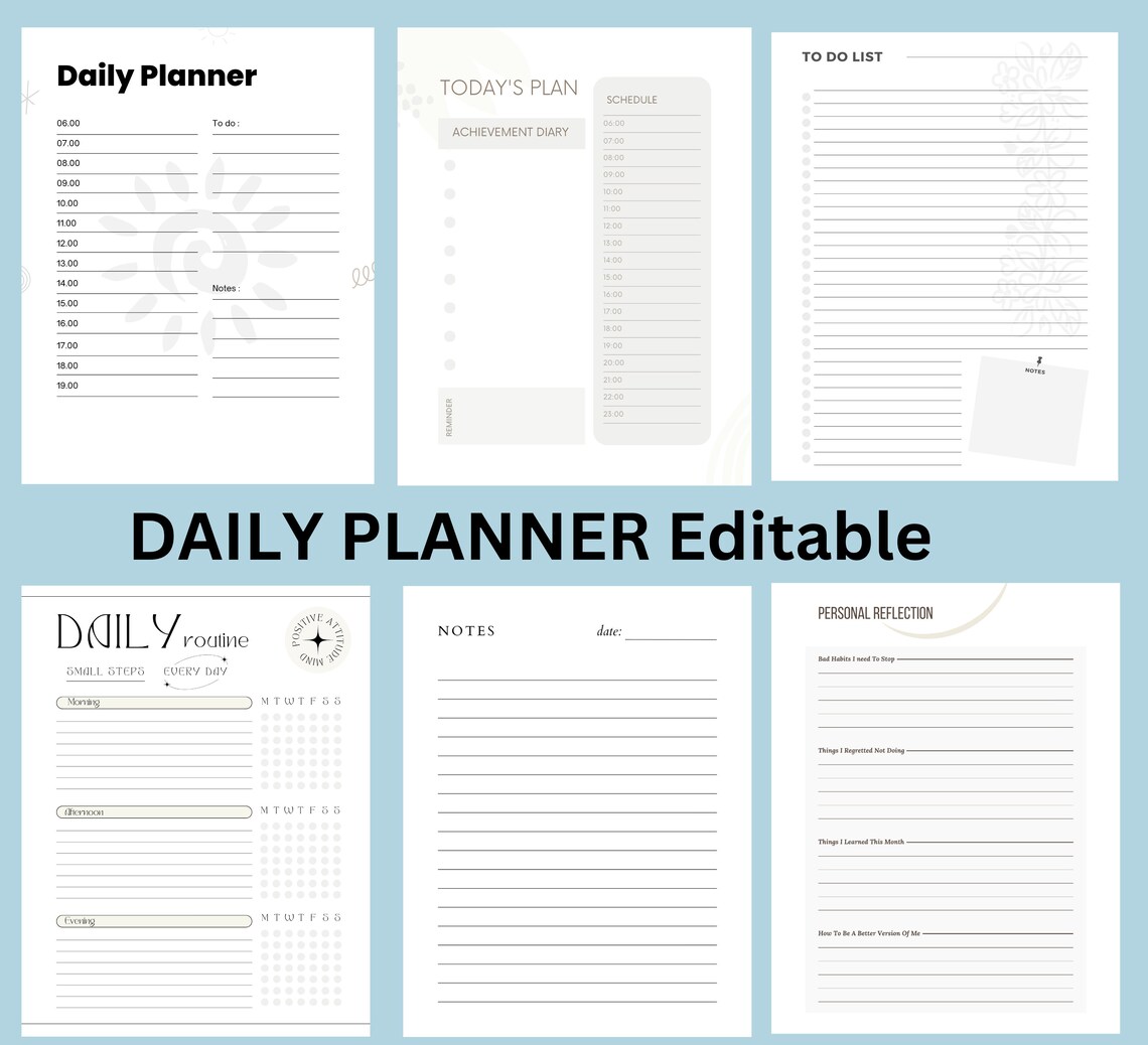 Routine Checklist Printable Planner Insert, Daily Routine Page, Weekly ...