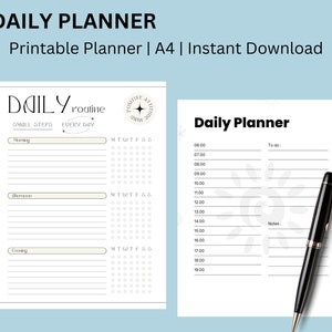 Routine Checklist Printable Planner Insert, Daily Routine Page, Weekly ...
