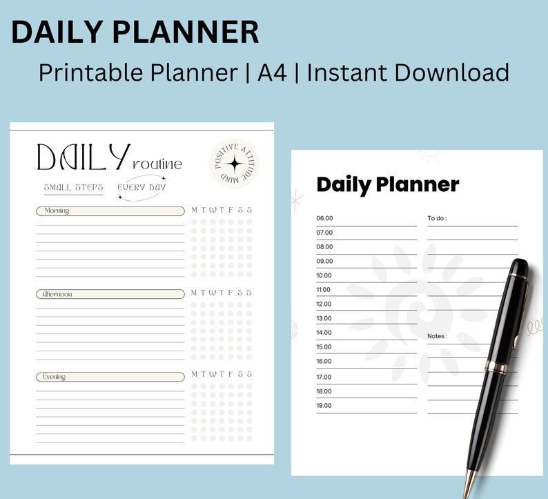 Routine Checklist Printable Planner Insert, Daily Routine Page, Weekly ...