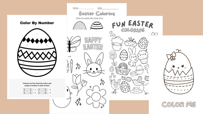 Easter Coloring Pages, Easter Coloring Pages for Kids, Easter Printable ...