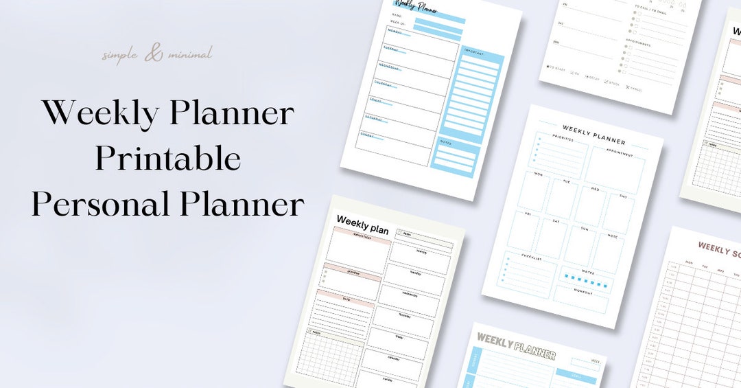 Editable Weekly Planner Printable Personal Planner Inserts, Weekly ...