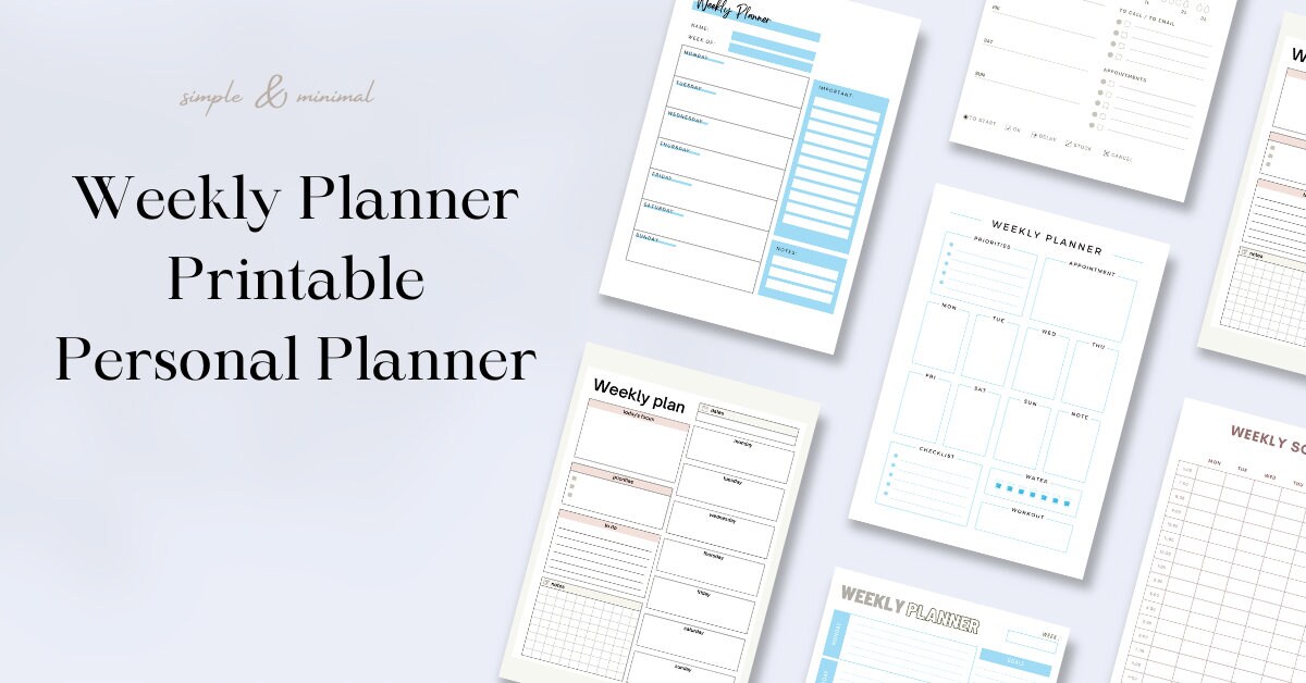 Editable Weekly Planner Printable Personal Planner Inserts, Weekly ...