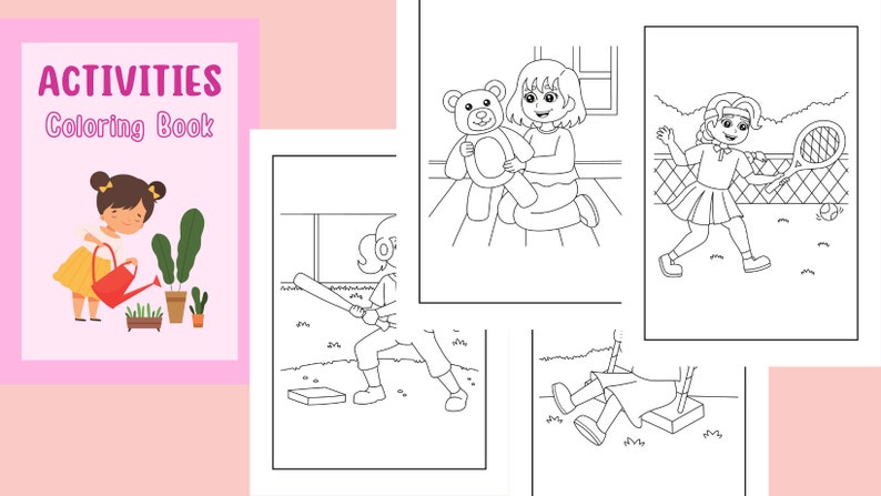 Activities Coloring Page, Printable Coloring Sheets, Instant Download ...