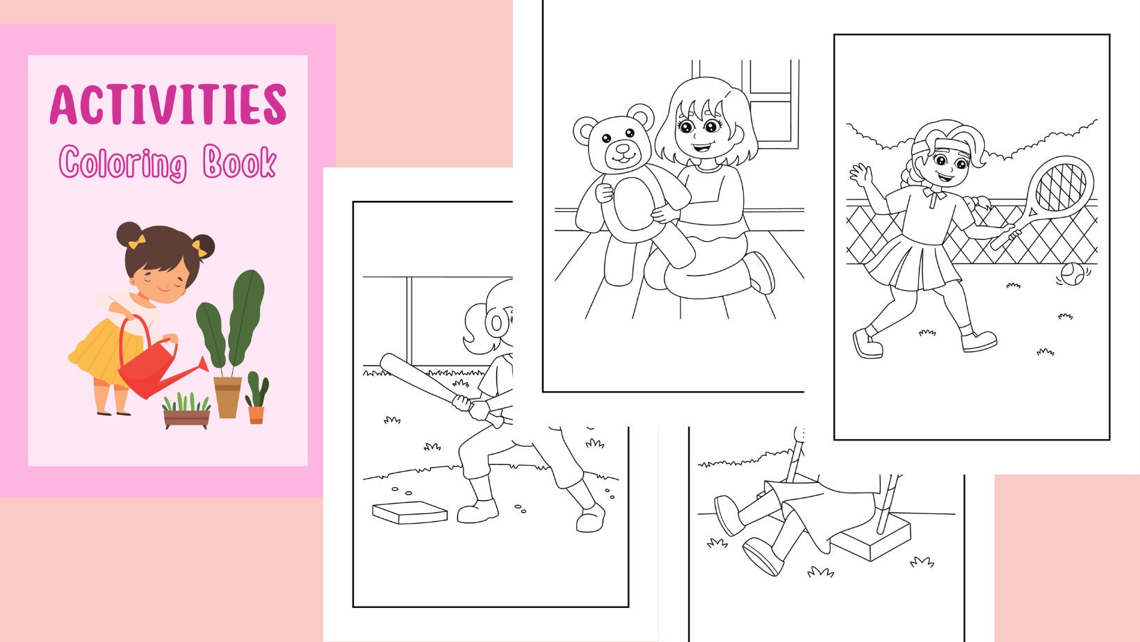 Activities Coloring Page, Printable Coloring Sheets, Instant Download ...
