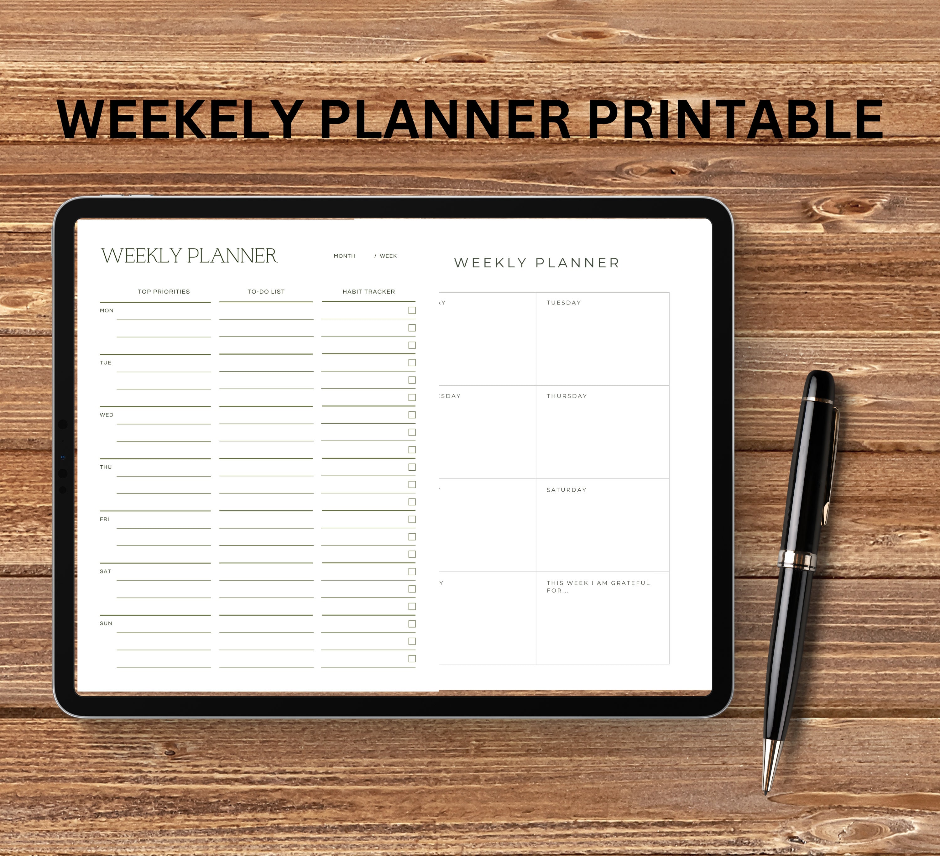Editable Weekly Planner Template | Canva Printable Weekly Schedule ...