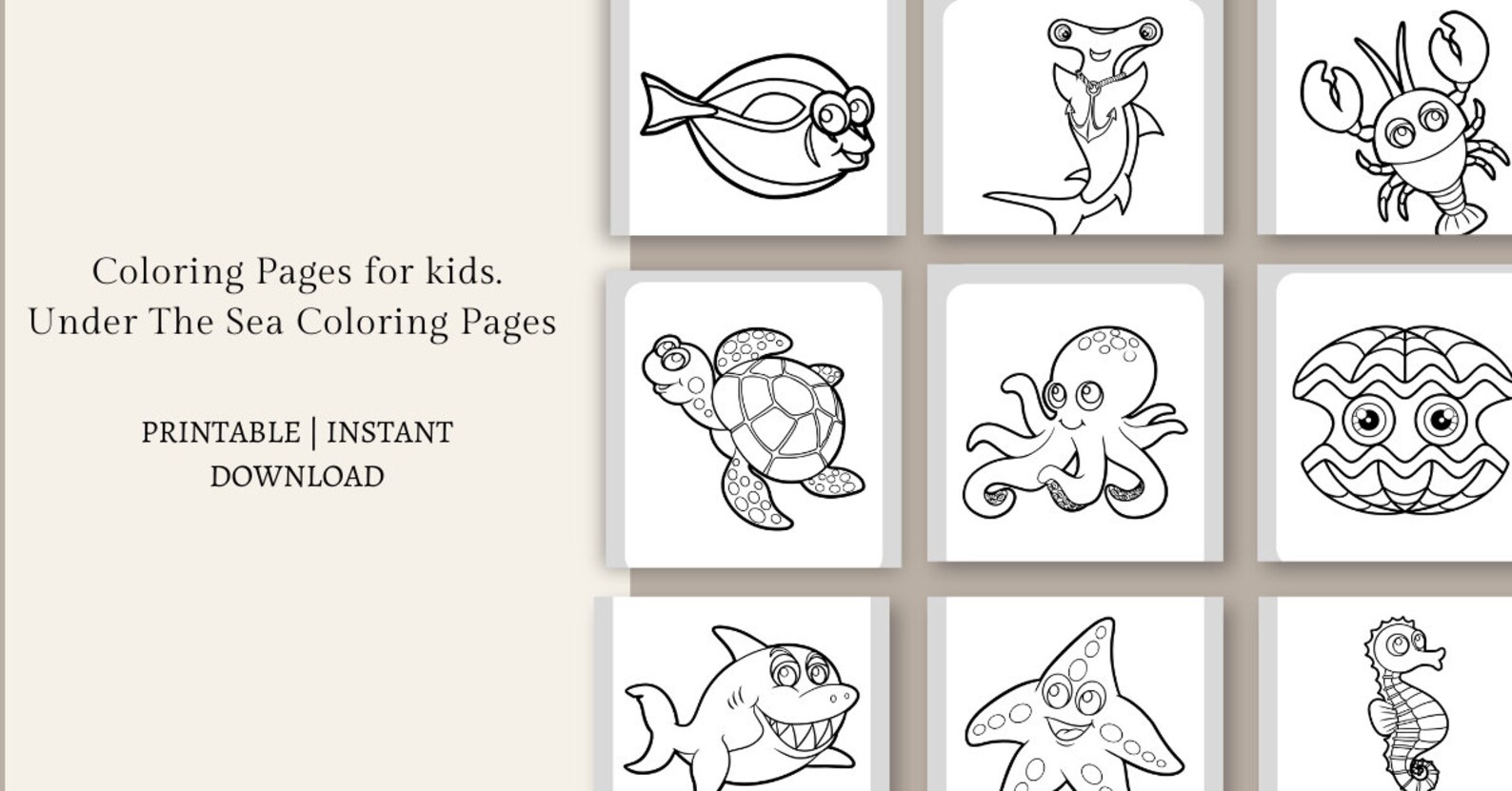 Under the Sea Coloring Pages Printable Ocean Coloring Pages - Etsy