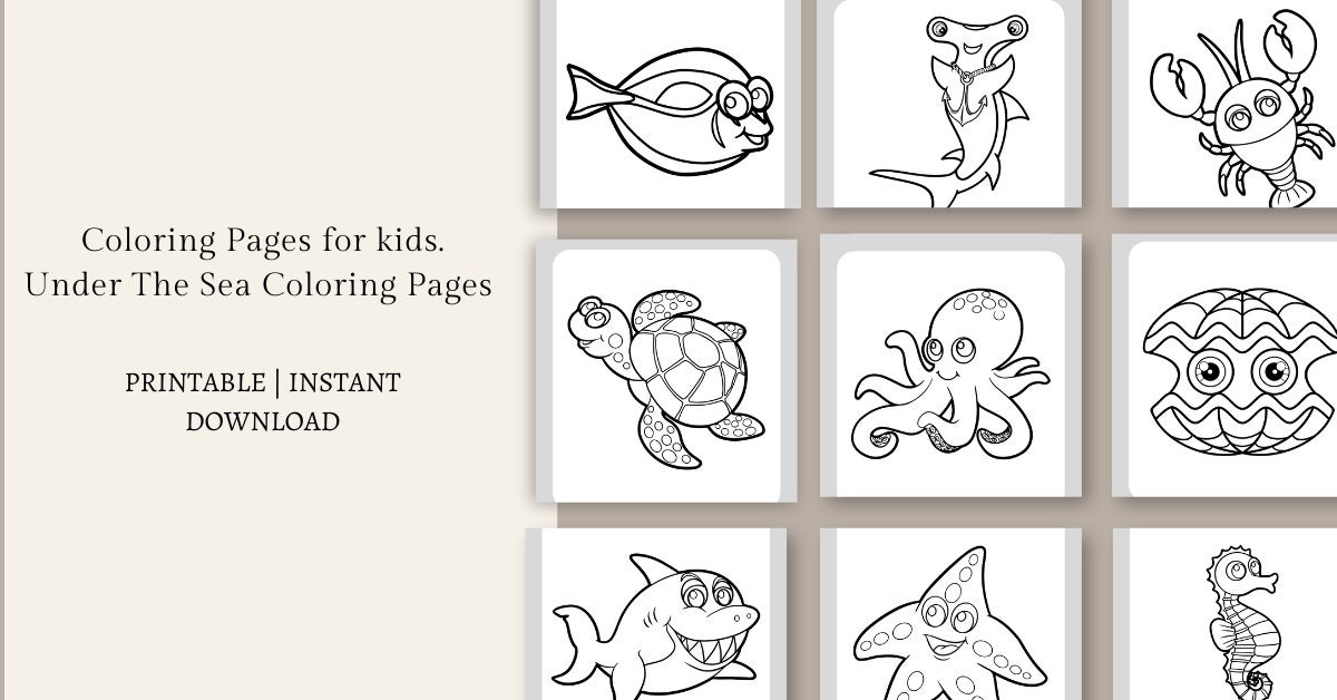 Under the Sea Coloring Pages Printable, Ocean Coloring Pages, Sea ...