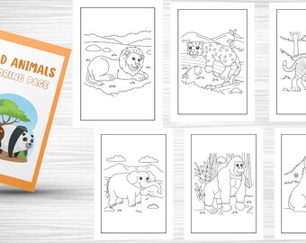 Wild Animal Coloring Pages, 35 Printable Cute Animal Coloring Pages for ...