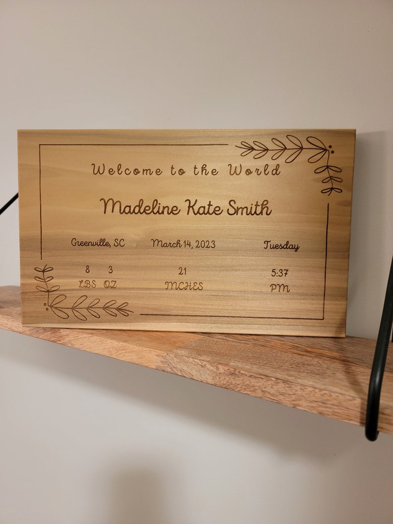 Baby Stats Sign Birth Announcement Sign Personalized Newborn Gift - Etsy