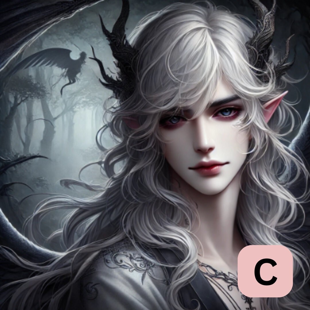 Dark Arts Incubus Spirit Companion Silver Hair, Crimson Eyes, Shadow ...