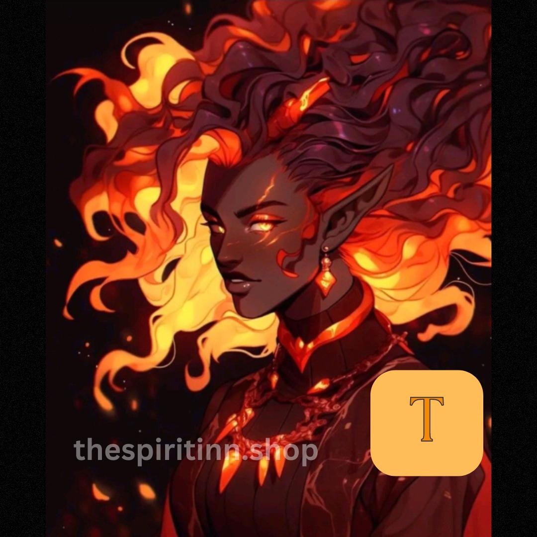 T: Dark Arts Elemental Elf flame-aligned Spirit Companion - Etsy