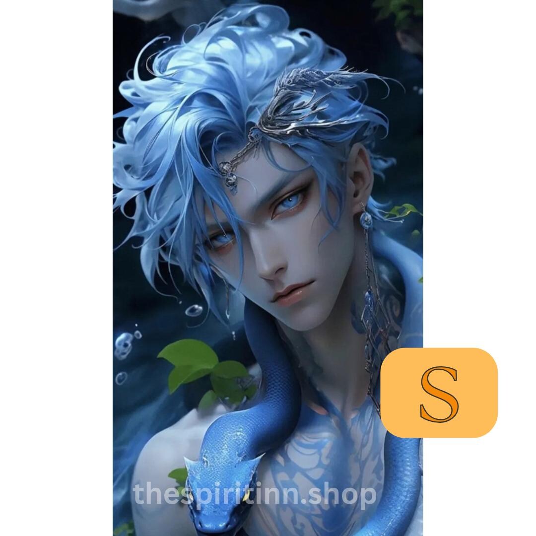 S Azure Naga Spirit Companion Grey Arts Guardian of Waters ...