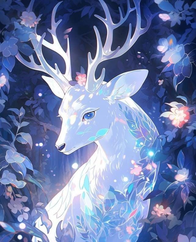 E Luminara Stag Familiar | Celestial Forest Spirit of Renewal & Peace ...