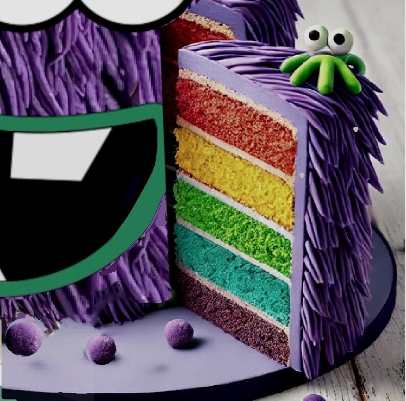 Monster Birthday Bash Cake Topper Set - Custom Decorations for 6-8 Inch ...