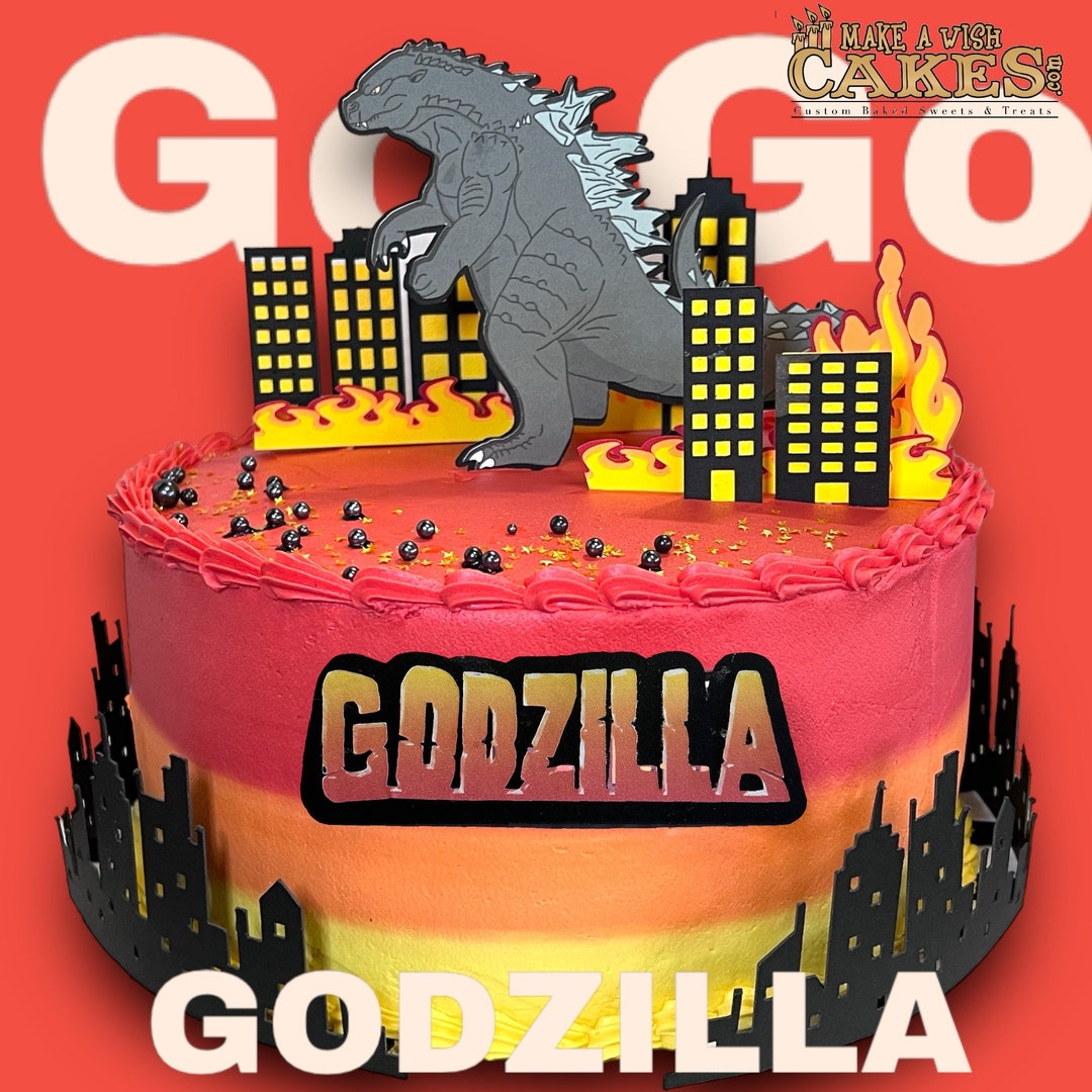 Godzilla Cake Topper 13 Piece Set - Etsy